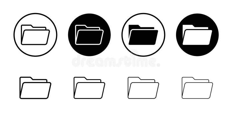 Folder Icon Linear Logo Isolated Stock Illustration - Illustration of ...