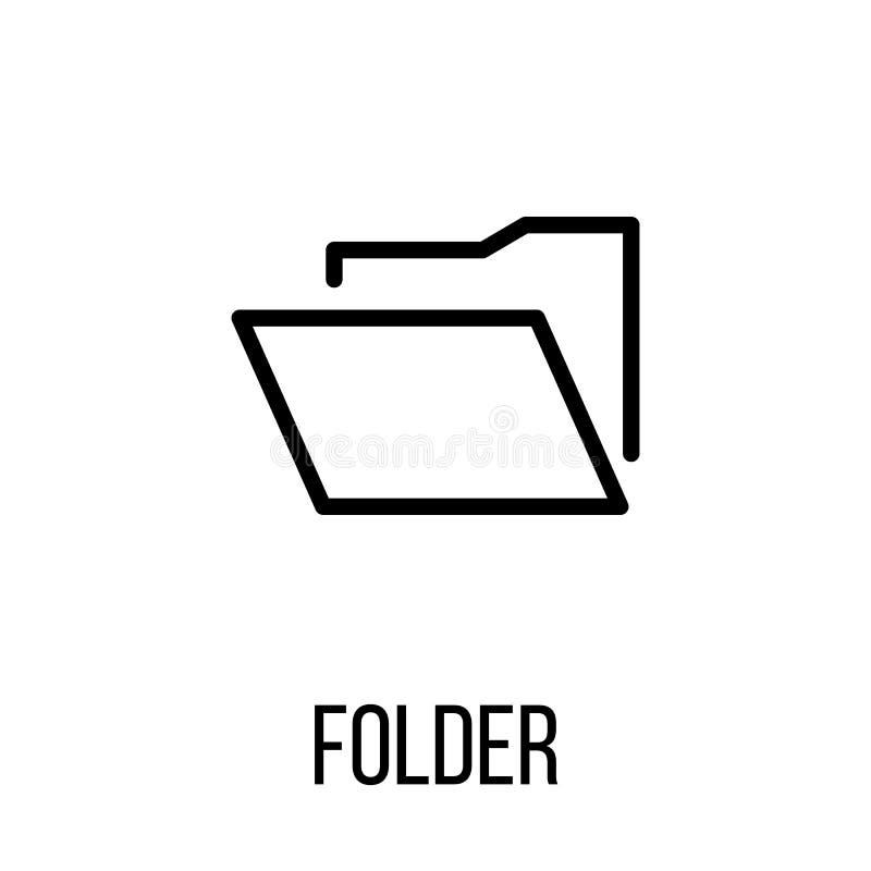 Folder Icon or Logo in Modern Line Style. Stock Vector - Illustration ...