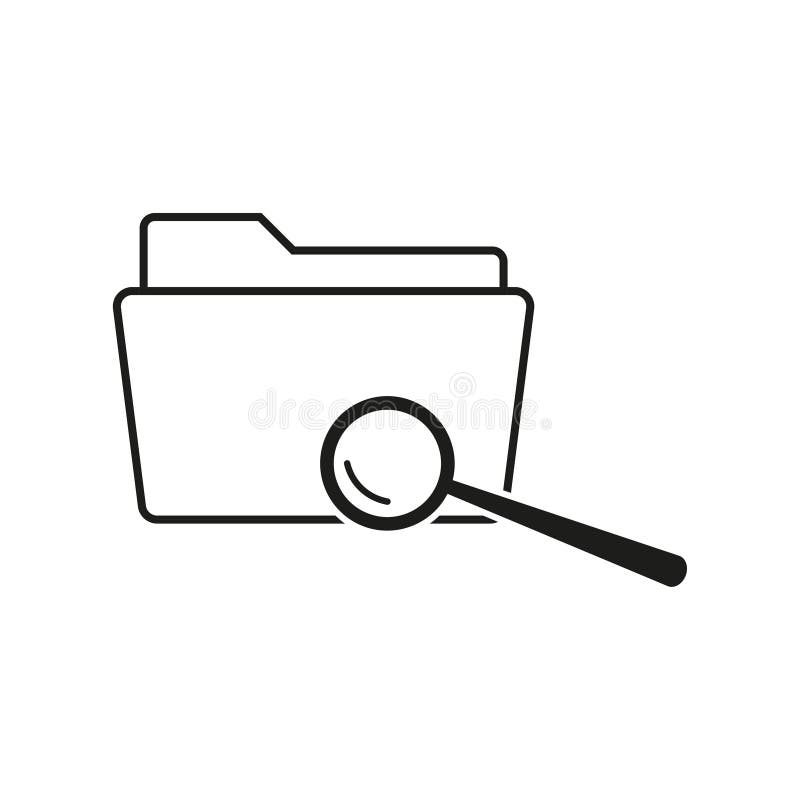 Folder Icon. Folder with Magnifying Glass Icon. File Search Symbol ...