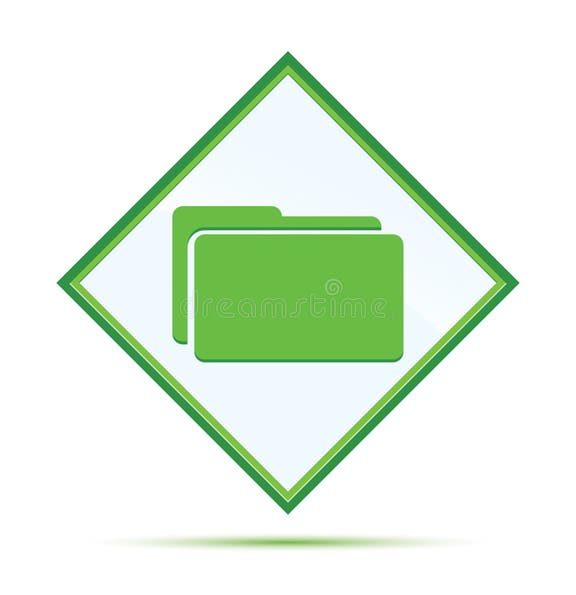 Folder Icon Modern Abstract Green Diamond Button Stock Illustration ...