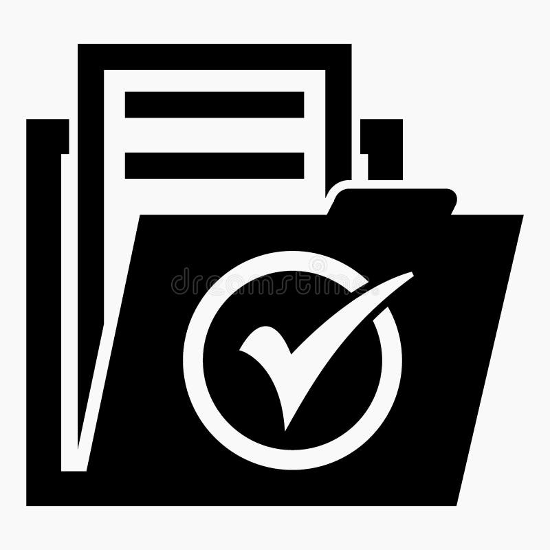 Folder Icon and Ok. Folder Selection Stock Vector - Illustration of ...