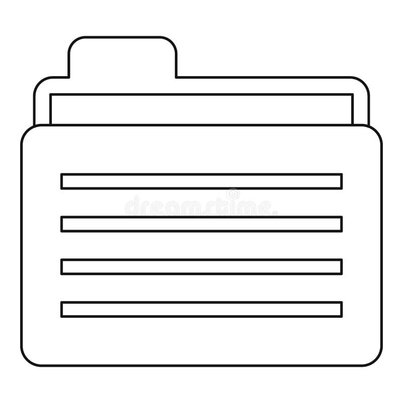 Folder icon, outline style stock illustration. Illustration of internet ...