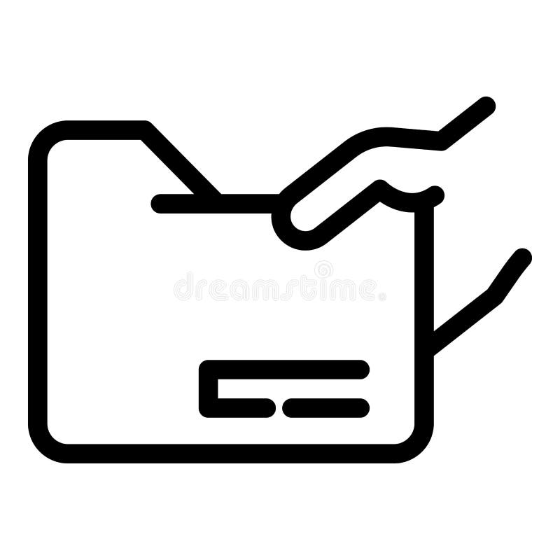 Folder icon, outline style stock vector. Illustration of folder - 192853646