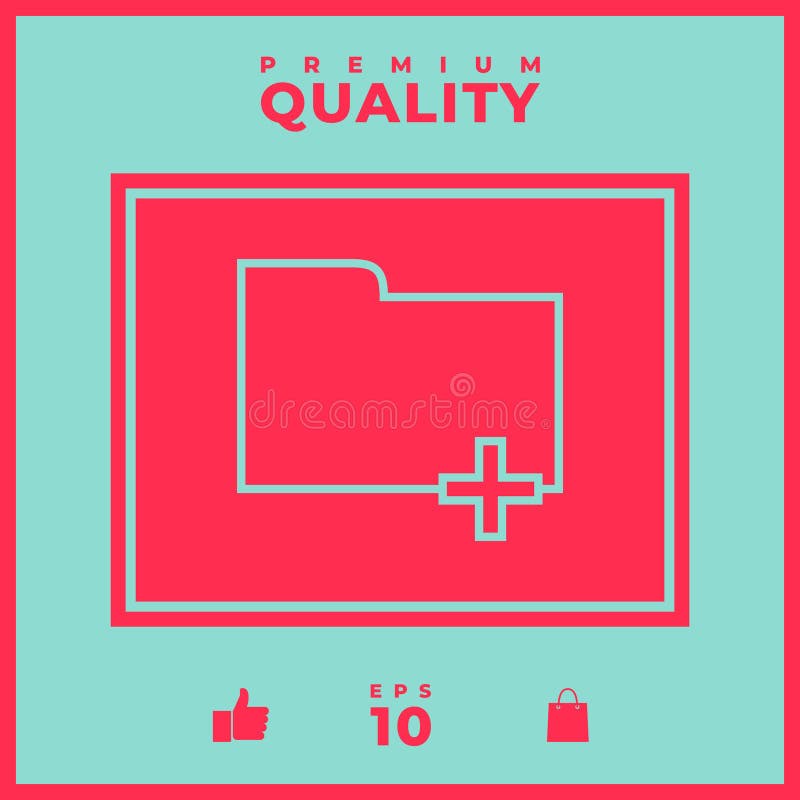 Folder Icon with Plus Sign - Add, Attach, Create a Folder or a New ...