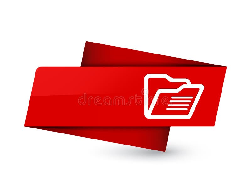 Folder Icon Premium Red Tag Sign Stock Illustration - Illustration of ...