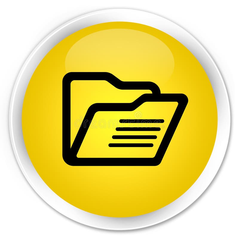 Folder Icon Premium Yellow Round Button Stock Illustration ...