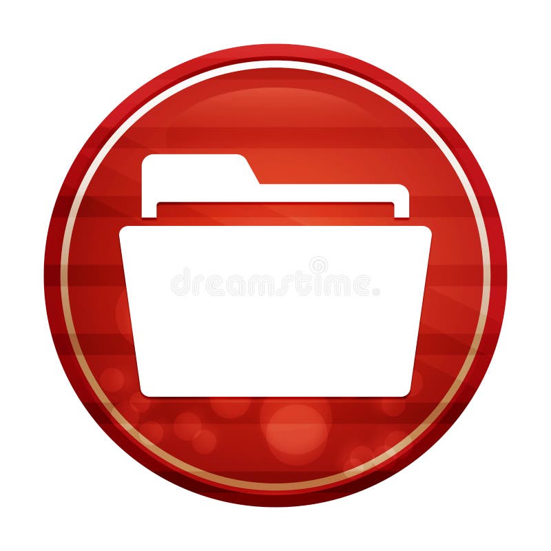 Folder Icon Realistic Diagonal Motion Red Round Button Illustration ...