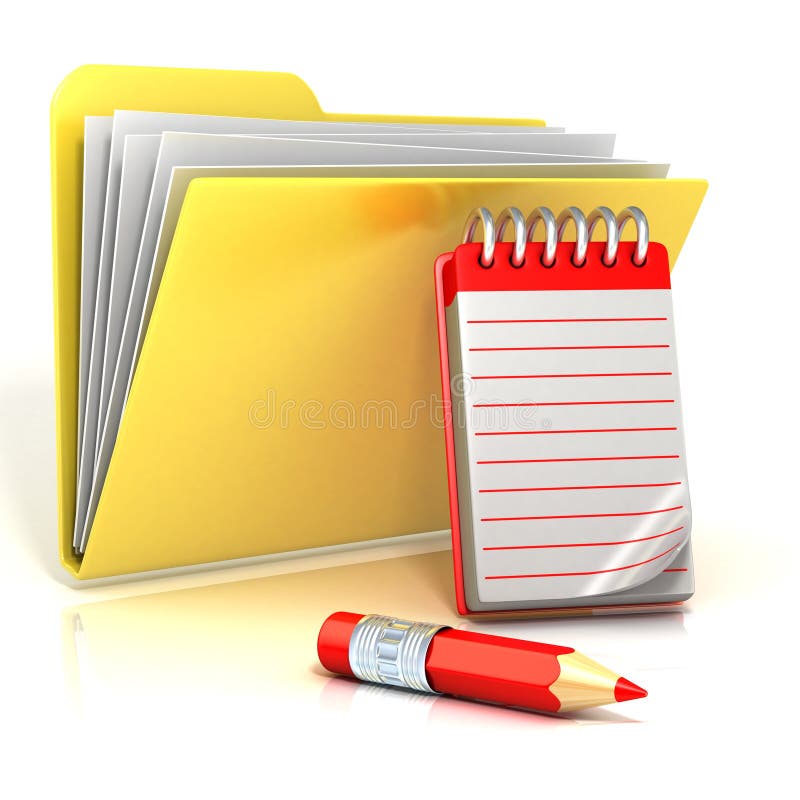 Folder Icon Red Pencil Notepad Stock Illustrations – 31 Folder Icon Red ...