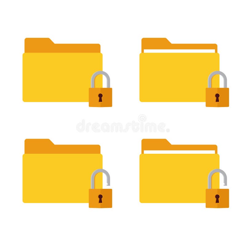 Locked Folder Icon. Suitable for Design Element of Folder Security ...