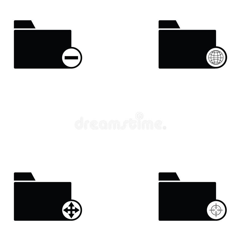 Folder icon set stock vector. Illustration of site, computer - 107348611