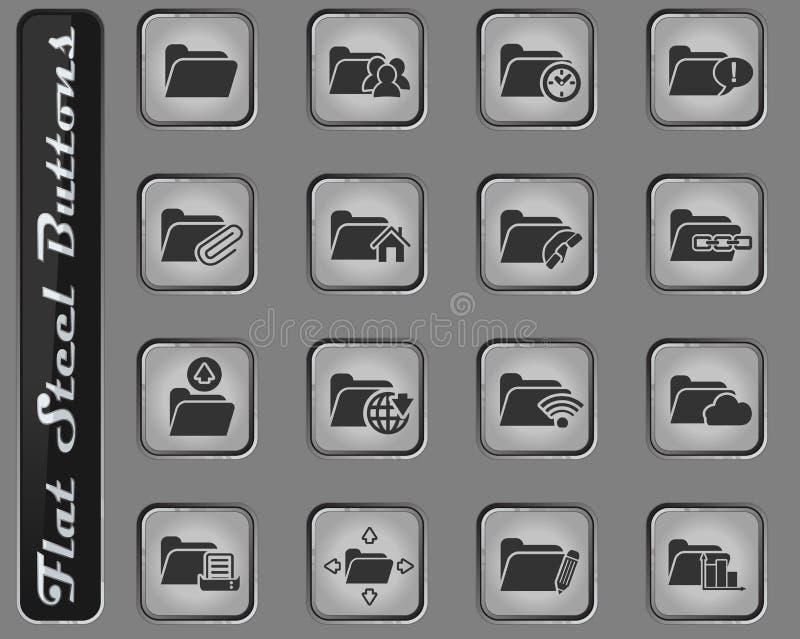 Folder icon set stock vector. Illustration of folders - 132404282