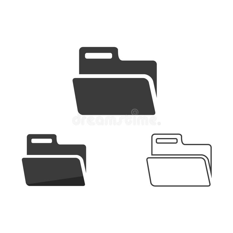 Folder Icon in Flat Design. Folder in Black Color Stock Vector ... Folder Icon in Flat Design. Folder in Black Color Stock Vector ...