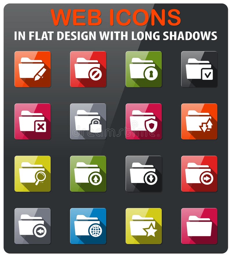 Folder icon set stock illustration. Illustration of folder - 88440350