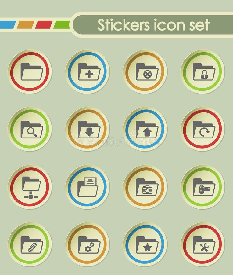 Folder icon set stock vector. Illustration of blocking - 240370462