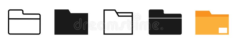 Folder Icon Set. Folder Sign Symbol Vector Illustration Stock Vector ...