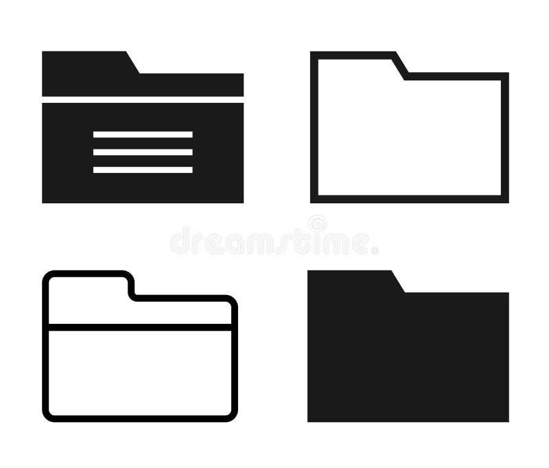 Flat Folder Icon Set Sign Vector Illustration â€“ Vector Stock Vector ...