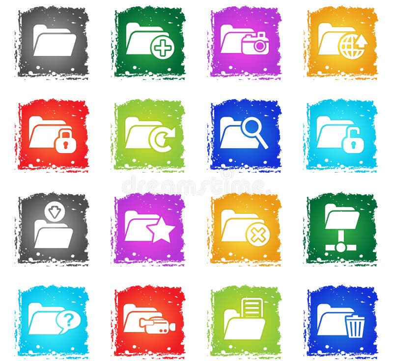 Folder icon set stock vector. Illustration of icon, shapes - 88102123