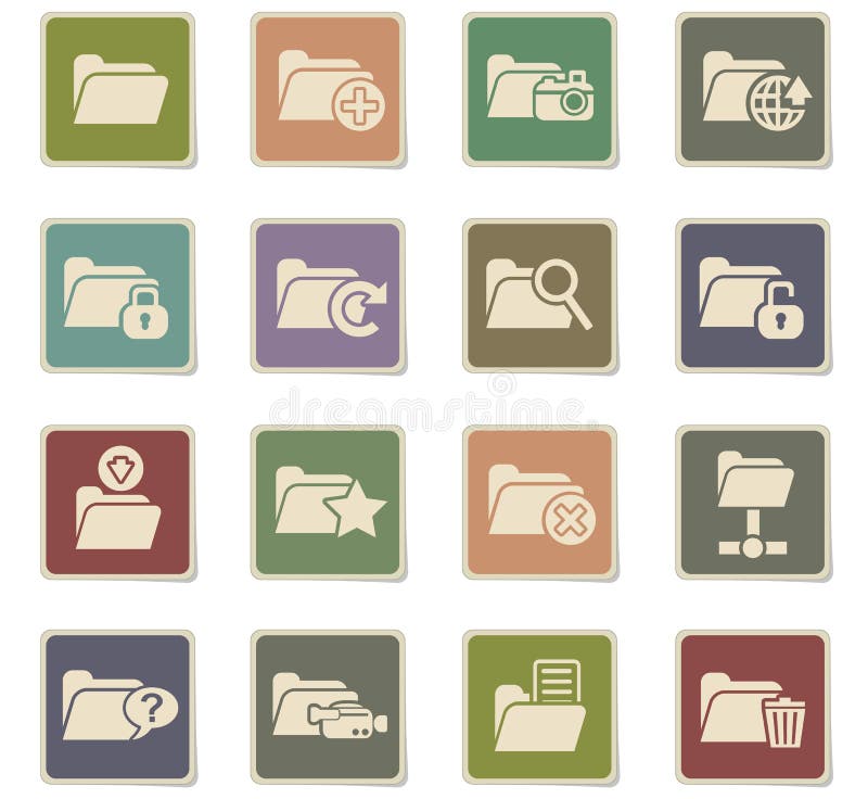 Folder icon set stock vector. Illustration of folder - 88067185