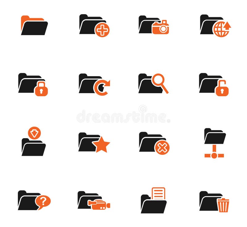 Folder icon set stock illustration. Illustration of data - 88283372