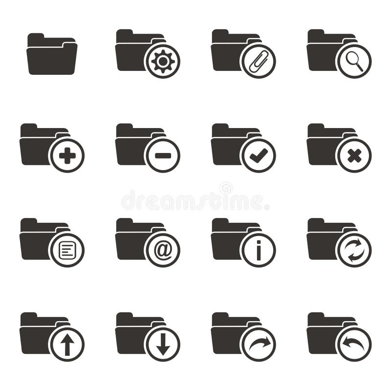 Folder icon sets stock vector. Illustration of full, heart - 33277524