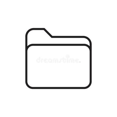Folder Icon Simple Thin Outline Stock Vector - Illustration of paperwork, design: 341061830