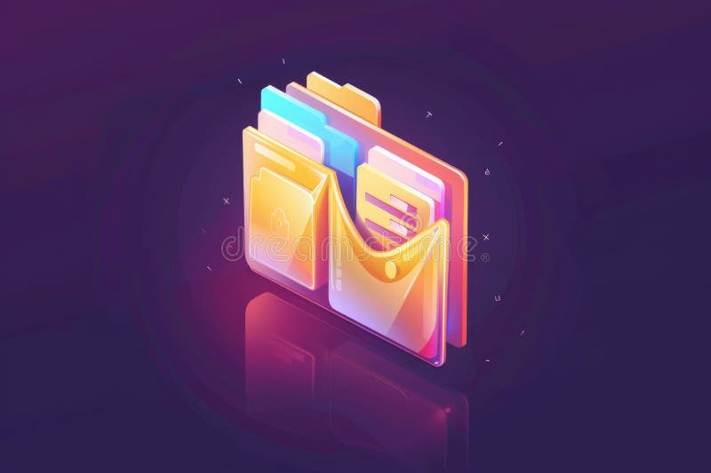 A Folder Icon Sitting on the Edge of a Desktop, Suitable for Digital ...