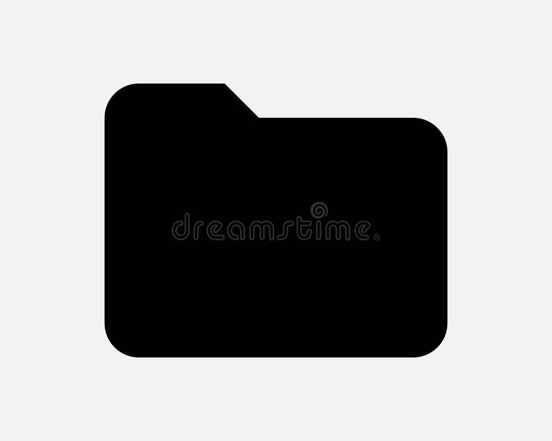 Folder Solid Black Shape Icon. Silhouette Sign of Computer Document ...