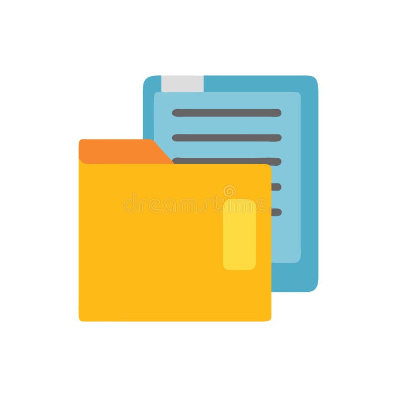 Folder Icon for Study Materials Stock Vector - Illustration of design ...