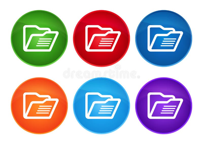 Folder Icon Super Round Button Set Glass Design Stock Vector ...