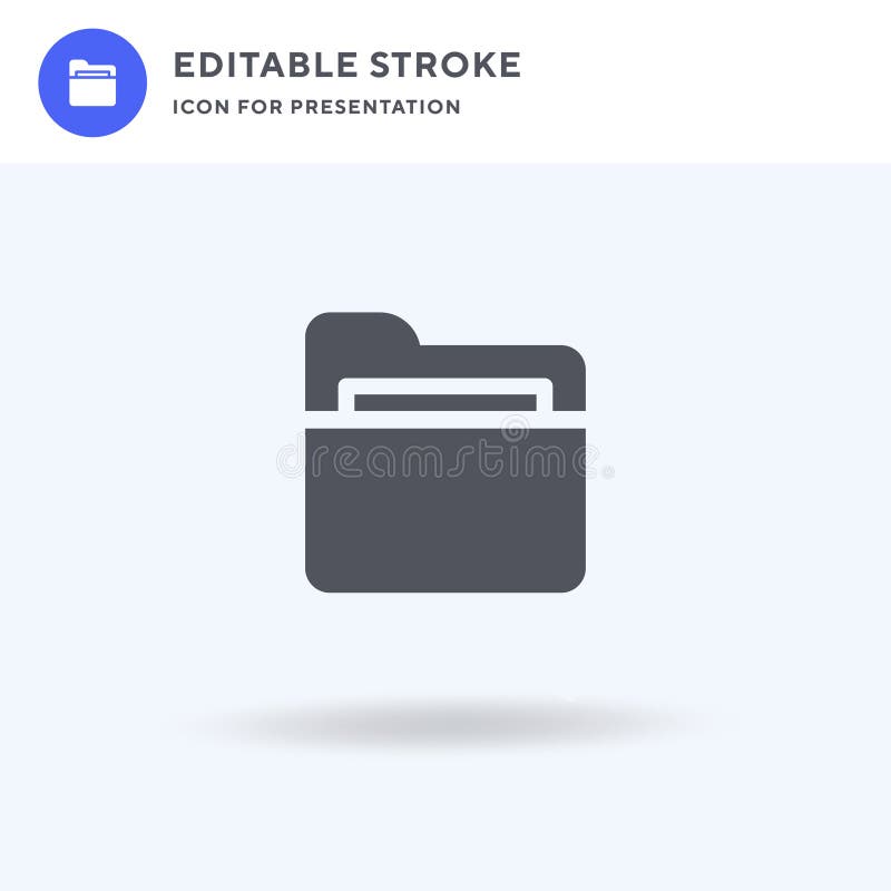 Folder Icon Vector, Filled Flat Sign, Solid Pictogram Isolated on White ...