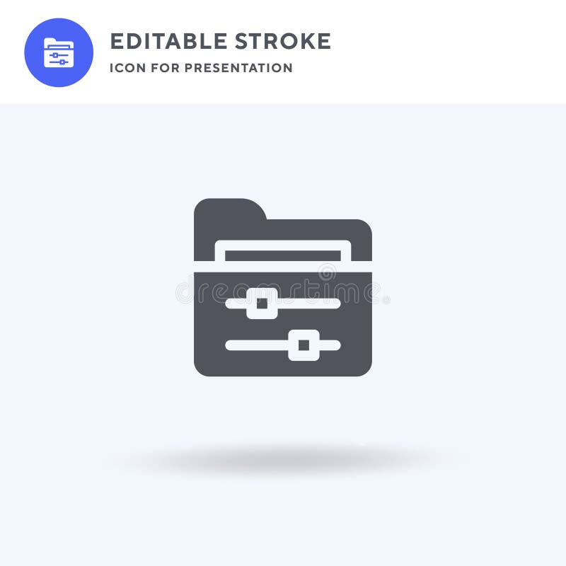 Folder Icon Vector, Filled Flat Sign, Solid Pictogram Isolated on White ...