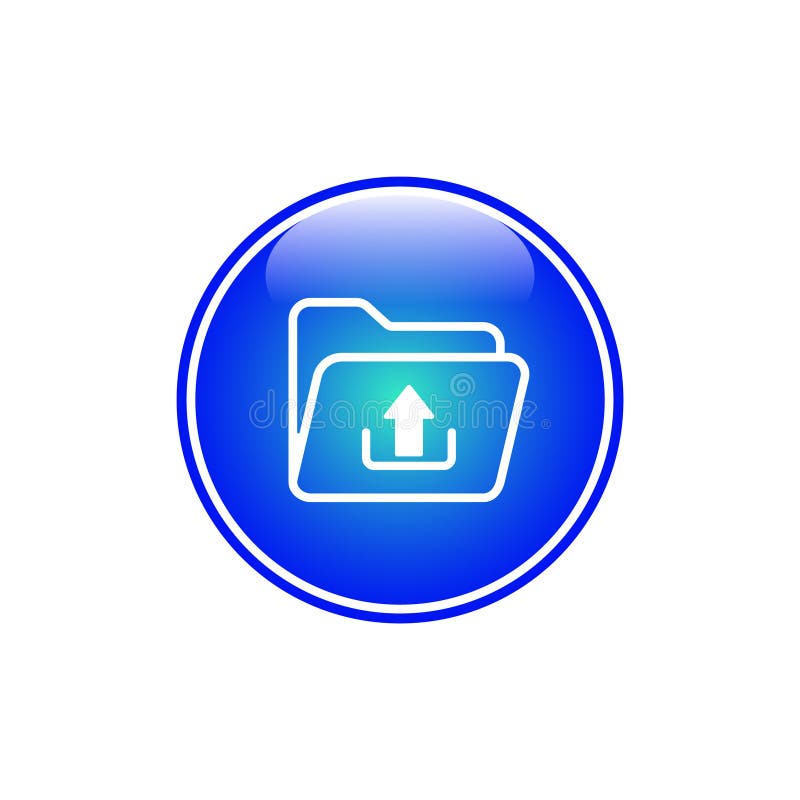 Folder Icon Vector Inside Glossy Circle Template Stock Vector ...