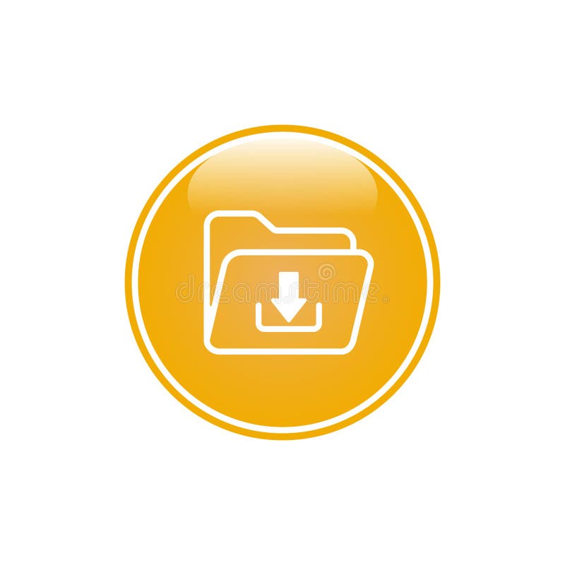 Folder Icon Vector Inside Glossy Circle Template Stock Vector ...
