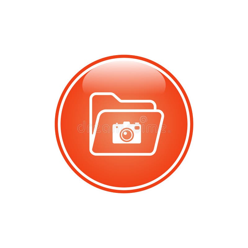 Folder Icon Vector Inside Glossy Circle Template Stock Vector ...