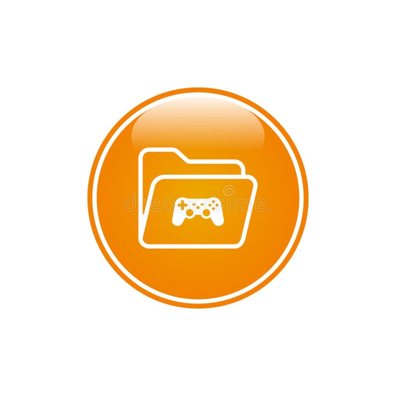 Folder Icon Vector Inside Glossy Circle Template Stock Vector ...