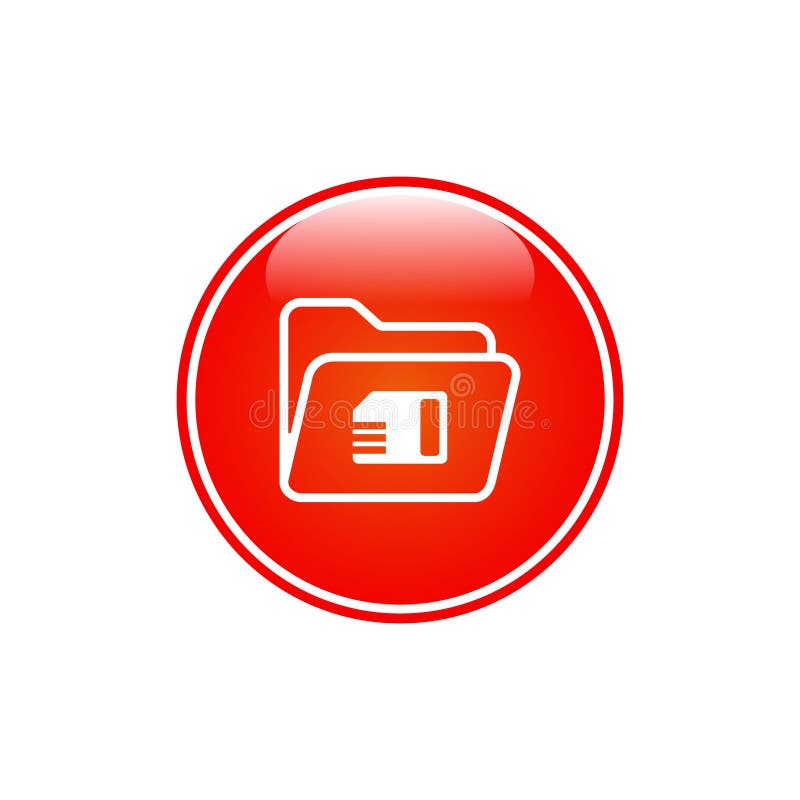 Folder Icon Vector Inside Glossy Circle Template Stock Vector ...