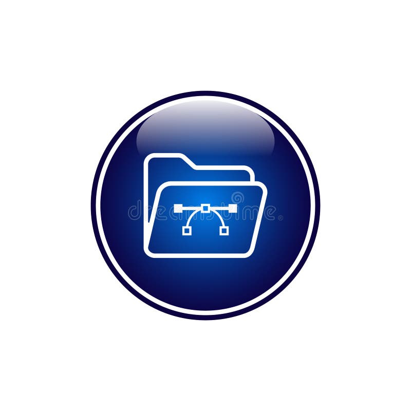Folder Icon Vector Inside Glossy Circle Template Stock Vector ...