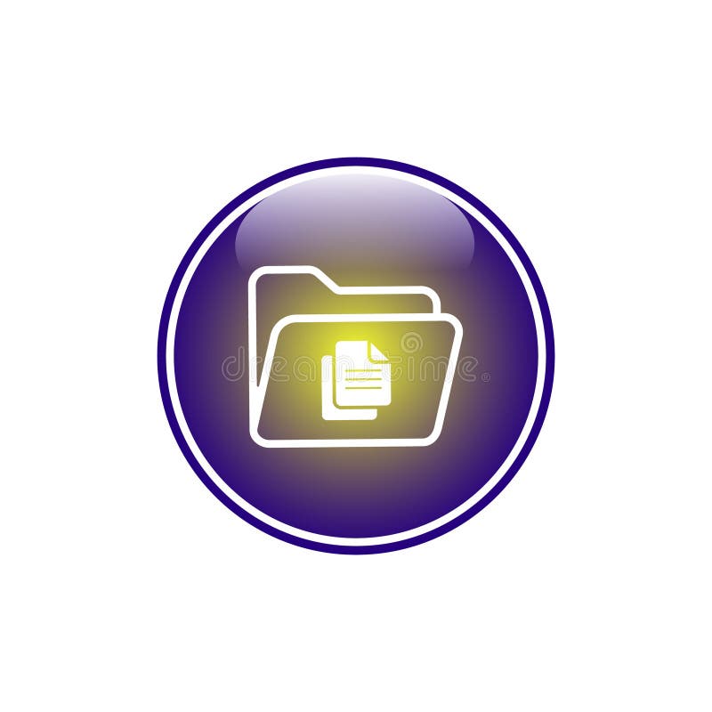 Folder Icon Vector Inside Glossy Circle Template Stock Vector ...