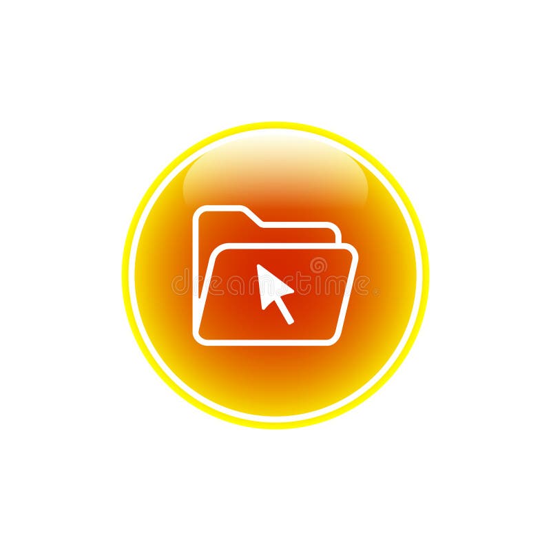 Folder Icon Vector Inside Glossy Circle Template Stock Vector ...