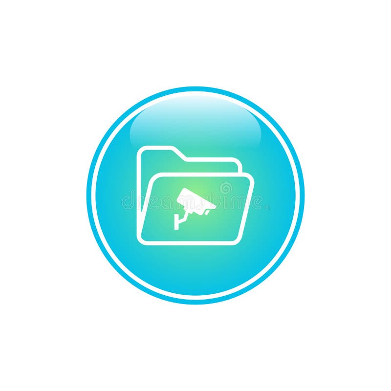 Folder Icon Vector Inside Glossy Circle Template Stock Vector ...