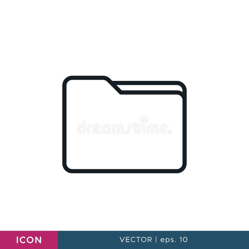 Folder Icon Vector Line Logo Design Template. Stock Vector ...