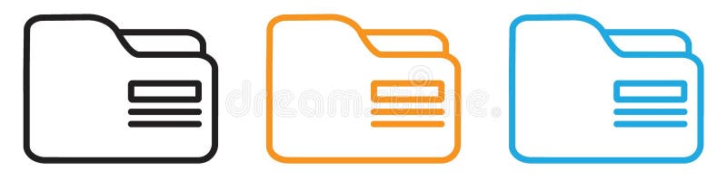 Folder Icon Vector Logo Set Collection for Web App Ui Stock Vector ...