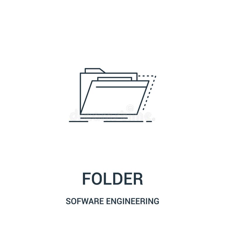 Folder Icon Vector from Sofware Engineering Video Gaming Collection. Thin Line Folder Outline ...