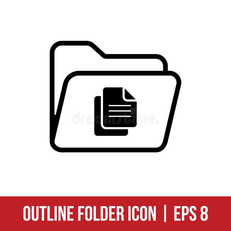 Folder Icon Vector Template Outline Stock Vector - Illustration of ...