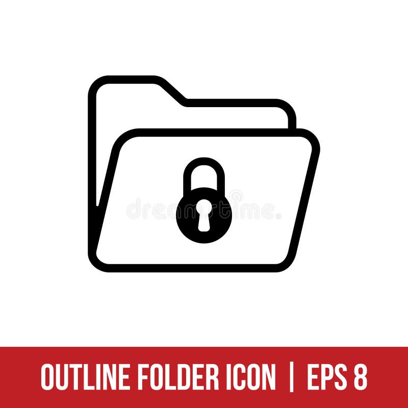 Folder Icon Vector Template Outline Stock Vector - Illustration of ...
