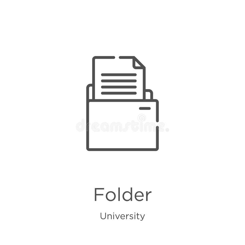 University Folder Icon Color Outline Vector Stock Illustration ...