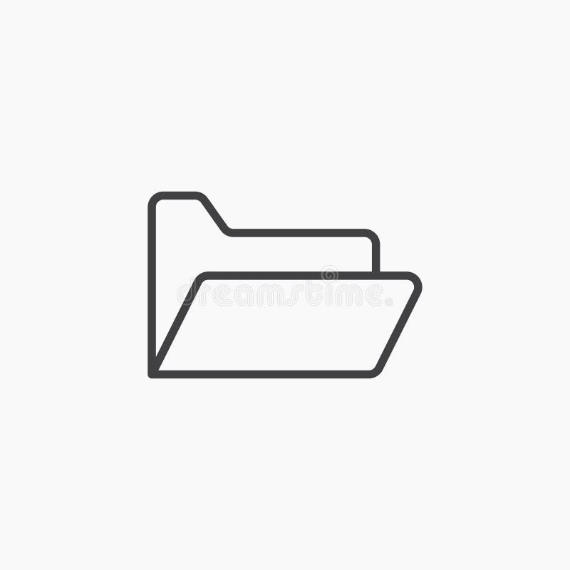 Folderline in Thin Line Black Color. Flat Simple Vector Symbols ...