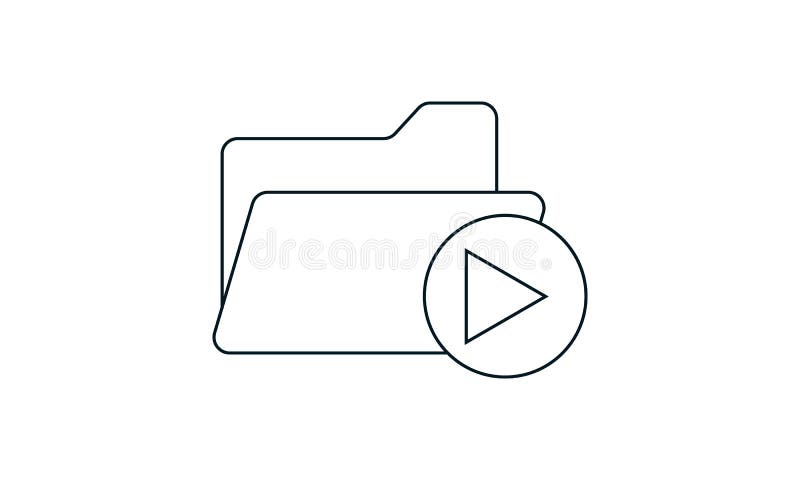 Folder Icon with Video Clips on a White Background. Stock Vector ...