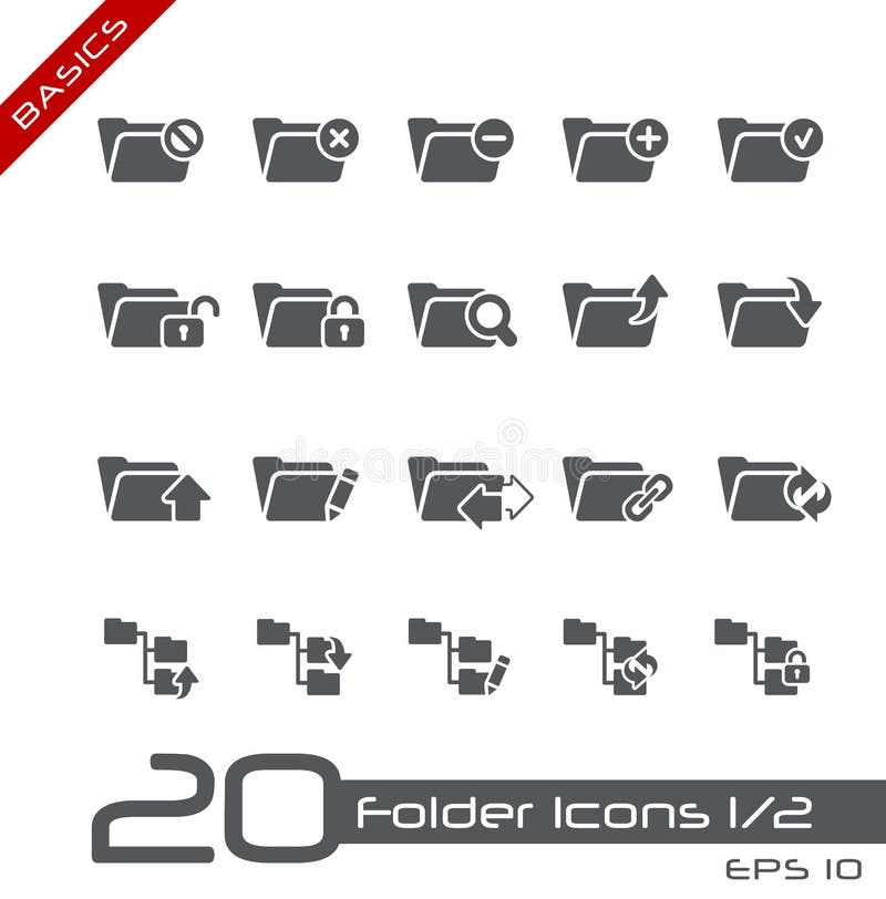 Folder Icons - 1 of 2 // Basics Stock Vector - Illustration of publish ...