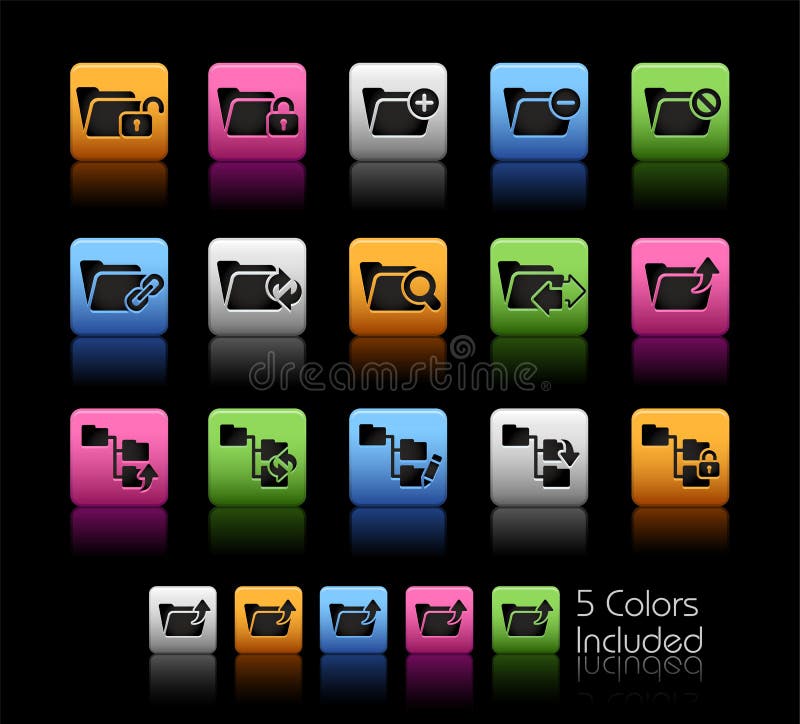 Folder Icons - 1 // Color Box Stock Vector - Illustration of paste ...